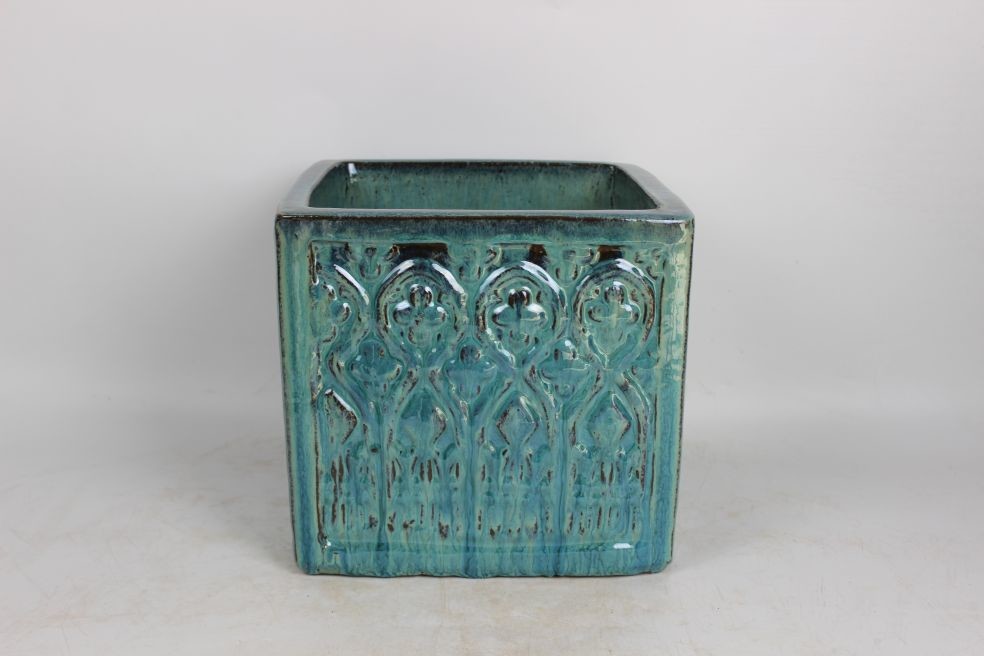 Square Shape Ceramic Outdoor Pot 8.5'' 11.5'' 15''